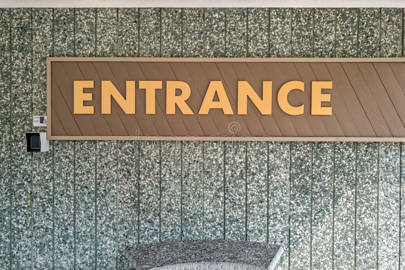 The Sign at the Entrance of a Secured Facility with an Electronic Card ...