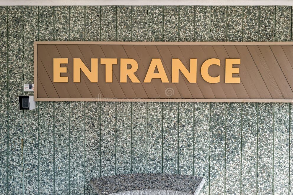 The Sign at the Entrance of a Secured Facility with an Electronic Card ...