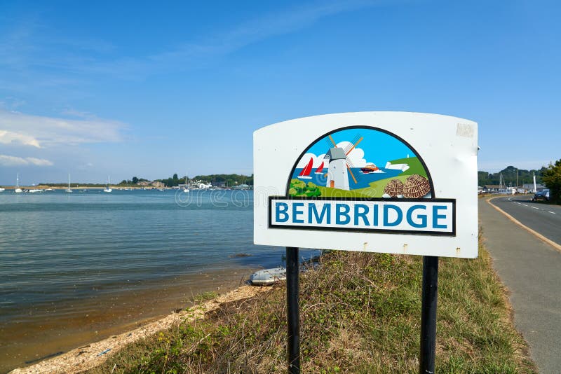 Sign at the Entrance of a Town Bembridge on the Isle of Wight ...