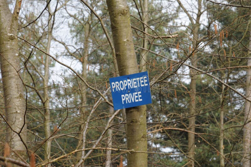 Sign on Entry in a French Forest Stock Image - Image of france, tree ...