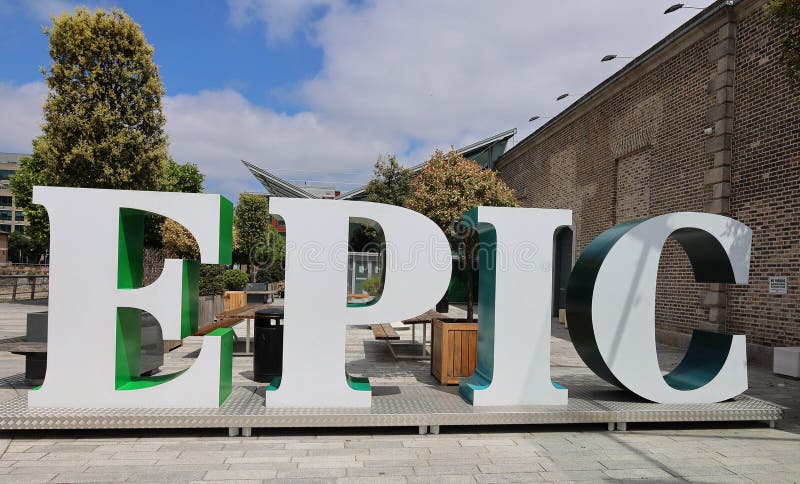 Sign of EPIC Irish Emigration Museum in Dublin. Editorial Image - Image ...
