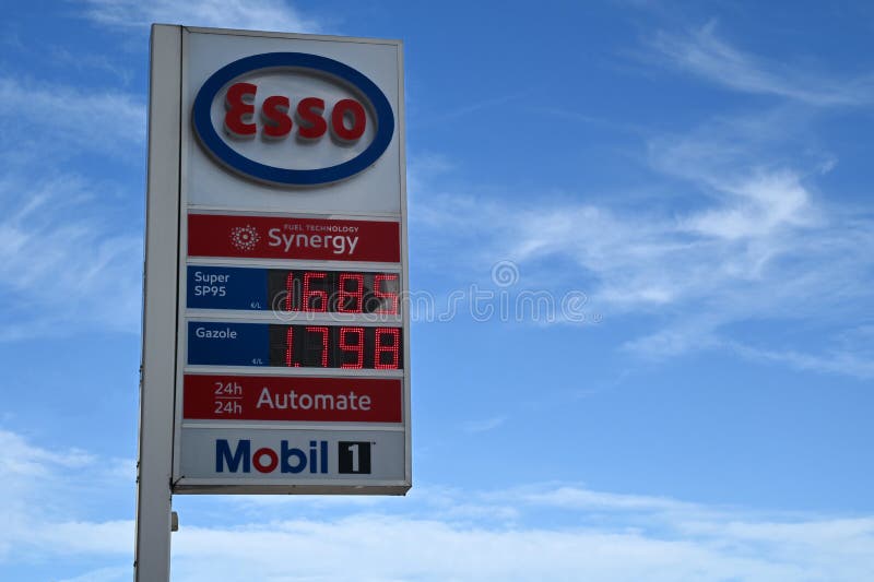 Sign of an Esso Service Station with a Blue Sky Editorial Image - Image ...