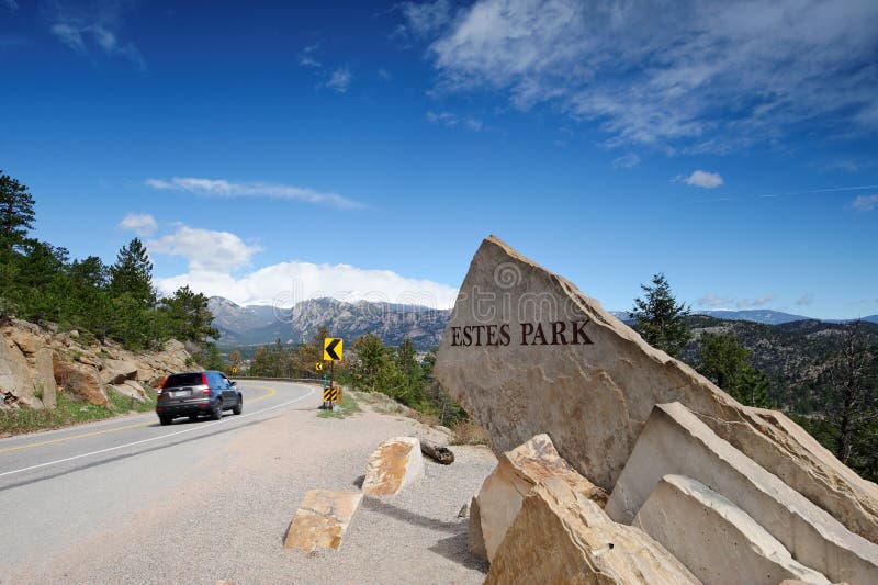 Sign of Estes Park editorial photo. Image of park, tourist - 20077806