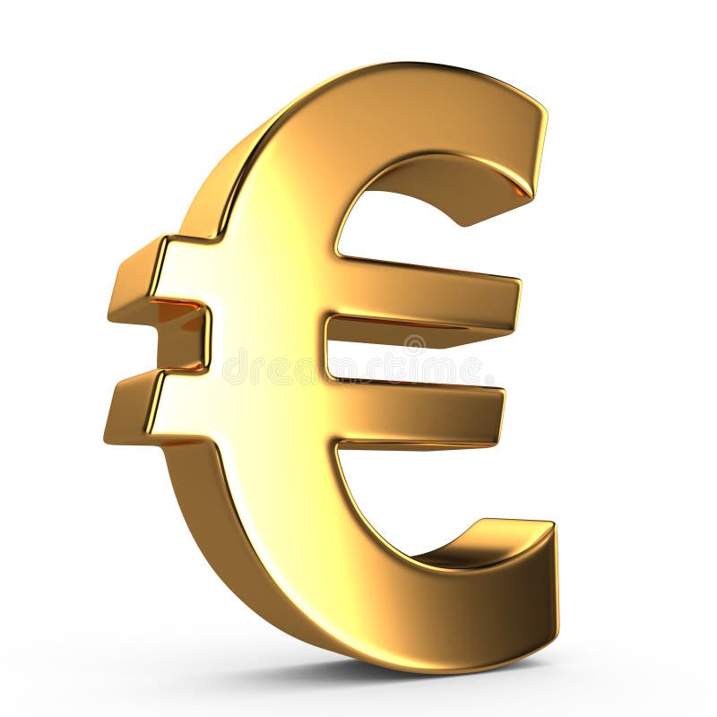 3D golden Euro sign stock vector. Illustration of modern - 28238674