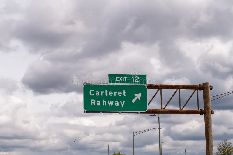 Sign for Exit 12 on the New Jersey Turnpike I95 Stock Photo - Image of ...