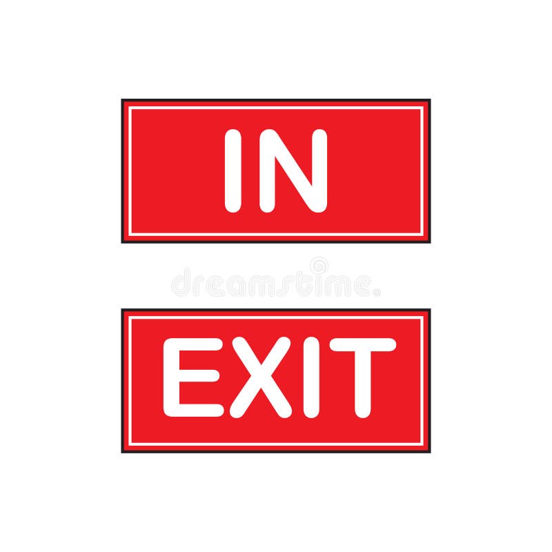 Sign in and Exit Used for Directions in and Out of the Door or Building ...