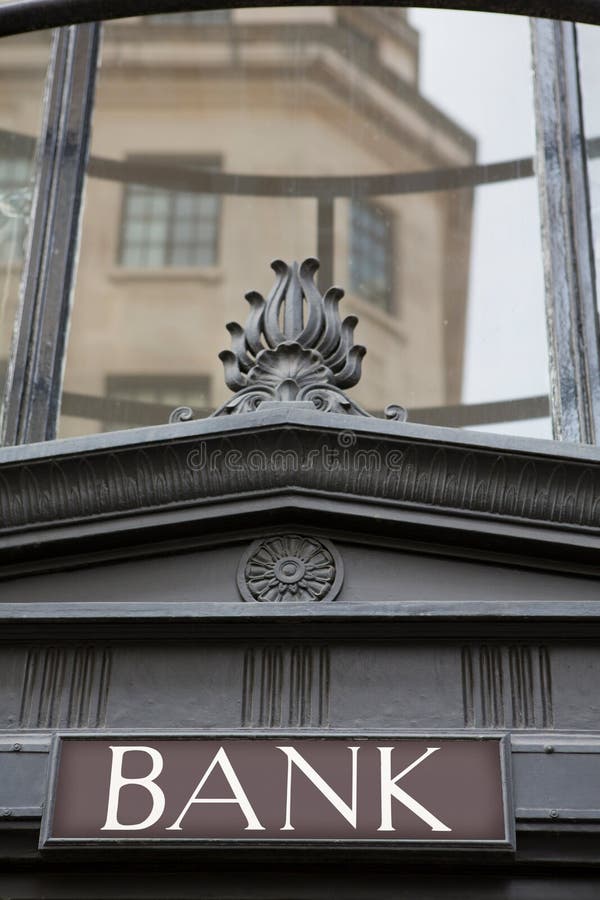 Old Fashioned Bank Sign stock photo. Image of entrance - 45454260