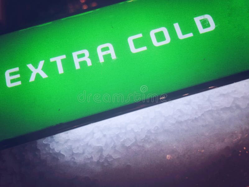 Sign Extra Cold stock photo. Image of beer, extra, green - 88520980