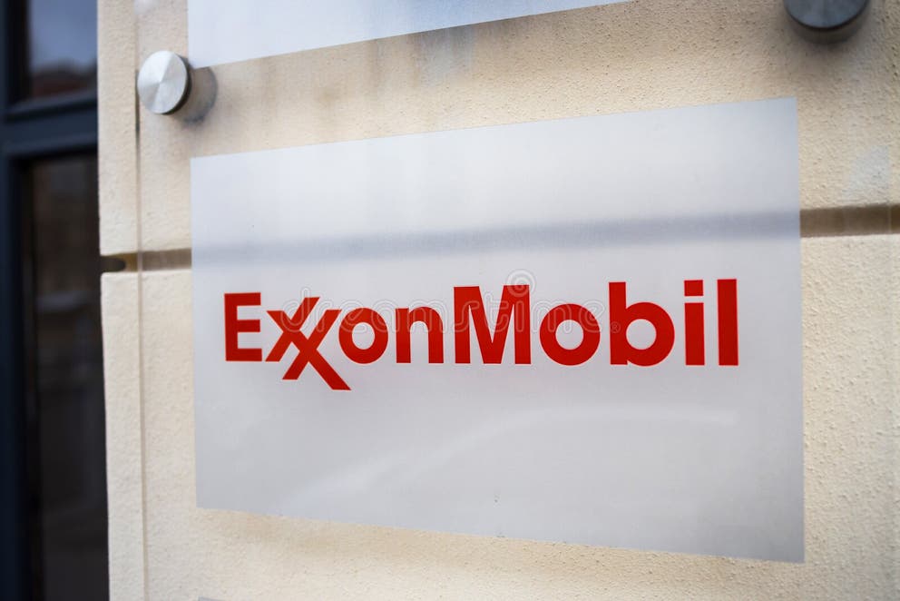 A sign of exxon mobil editorial stock image. Image of mobil - 267362729