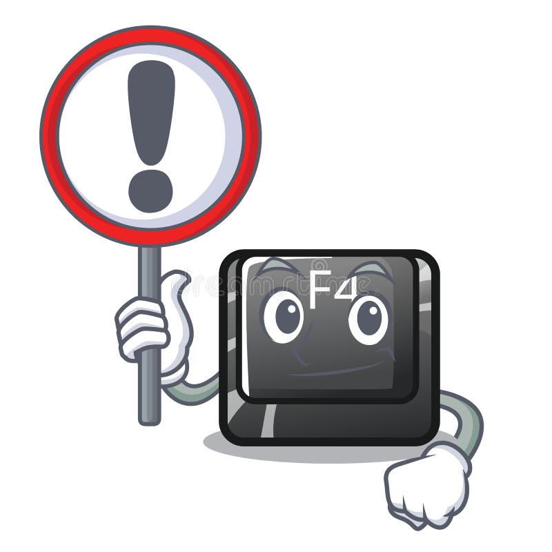 With Sign F4 Button Installed on Cartoon Keyboard Stock Vector ...