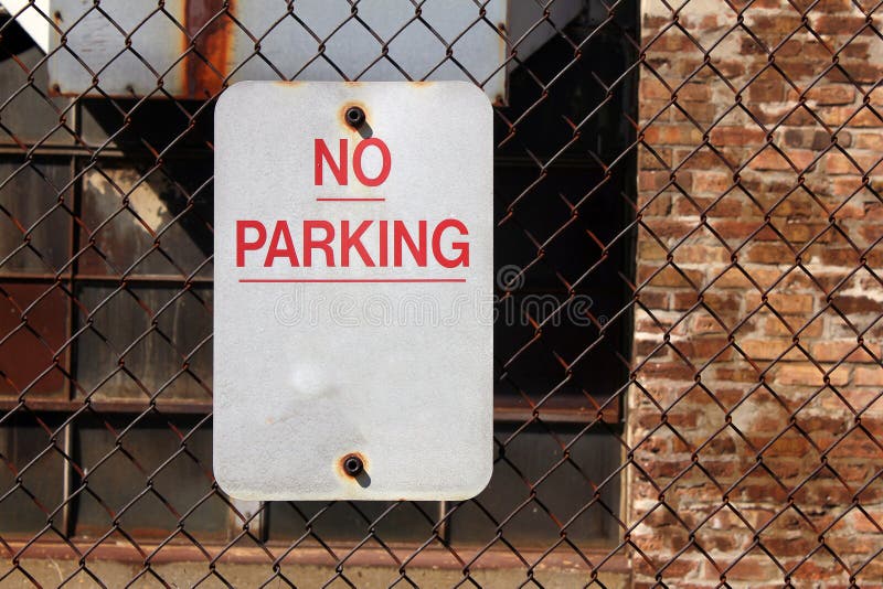 Sign on fence stock image. Image of sign, parking, fence - 22190315