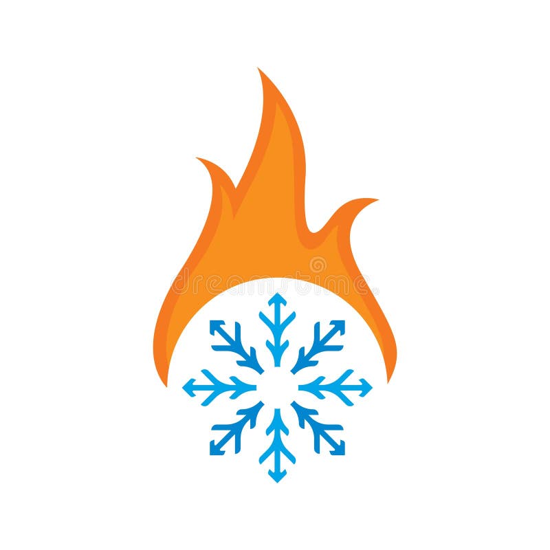 Sign of Fire and Snow Logo Concept Illustration Stock Illustration ...