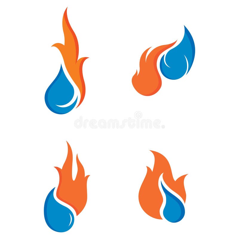 Sign of Fire and Water Logo Vector Icon Illustration Stock Vector ...