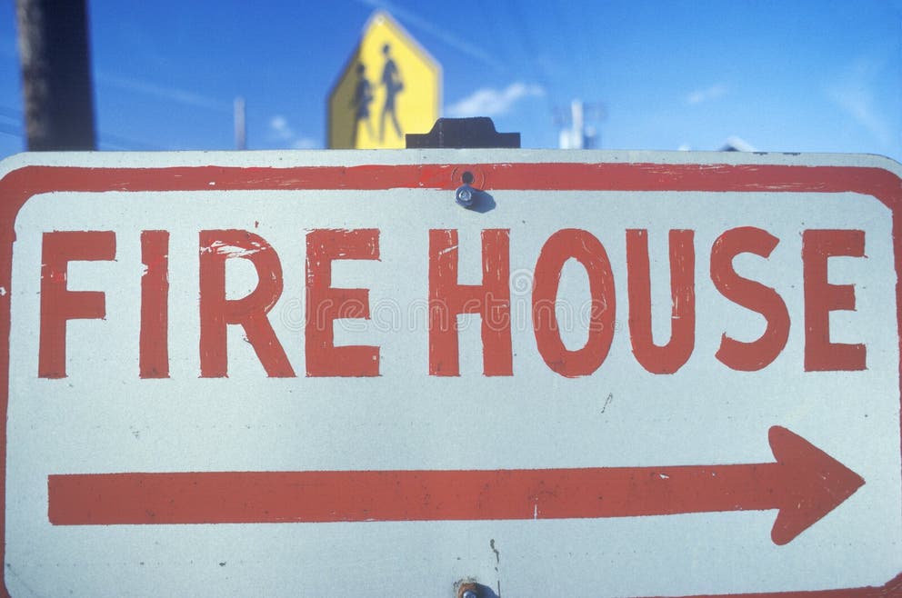 Sign: Firehouse stock image. Image of color, united, direction - 52262381