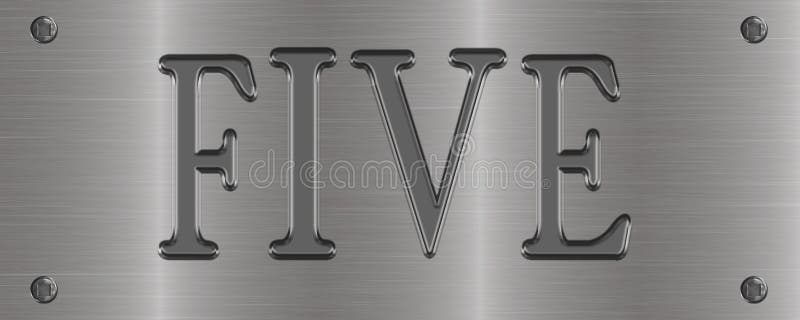 Plate with word Five stock illustration. Illustration of figure - 246753230