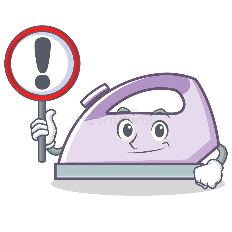 With Sign Flat Iron Character Vector Art Stock Vector - Illustration of ...