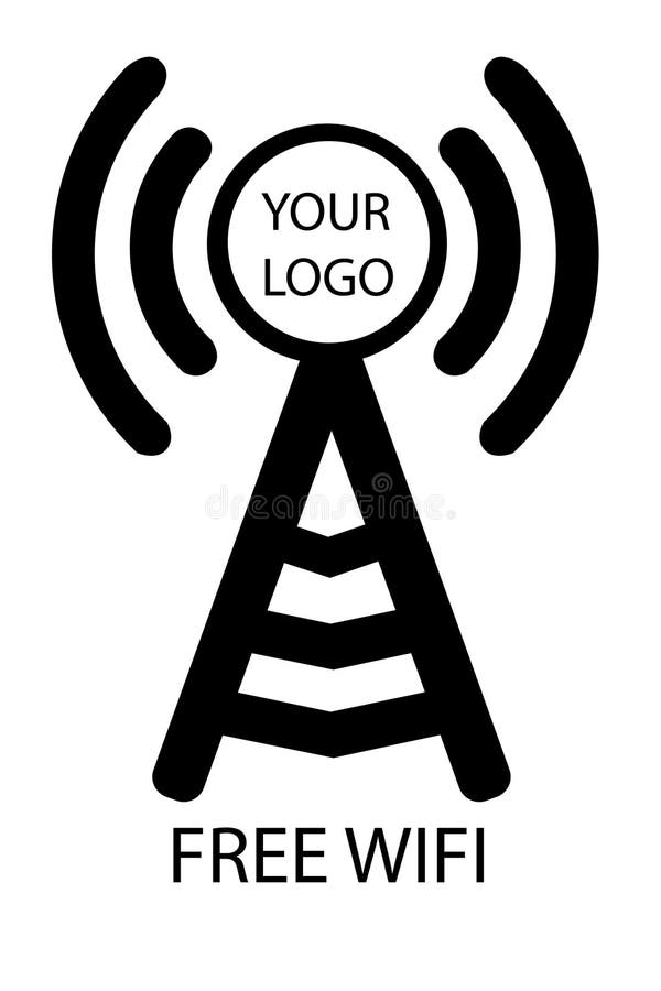 Sign Free Internet Connection with Place for Your Logo Stock Vector ...