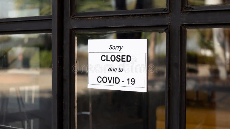 The Sign in Front of the Office is Temporarily Closed. Sign Coronavirus ...