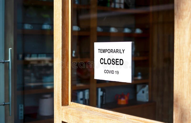 The Sign in Front of the Office is Temporarily Closed. Sign Coronavirus ...