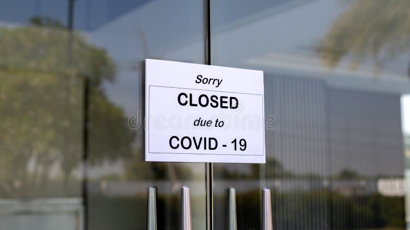 The Sign in Front of the Office is Temporarily Closed. Sign Coronavirus ...