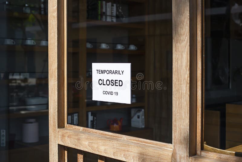 The Sign in Front of the Office is Temporarily Closed. Sign Coronavirus ...