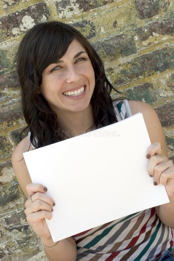 Sign Girl stock image. Image of girl, happy, woman, space - 825577