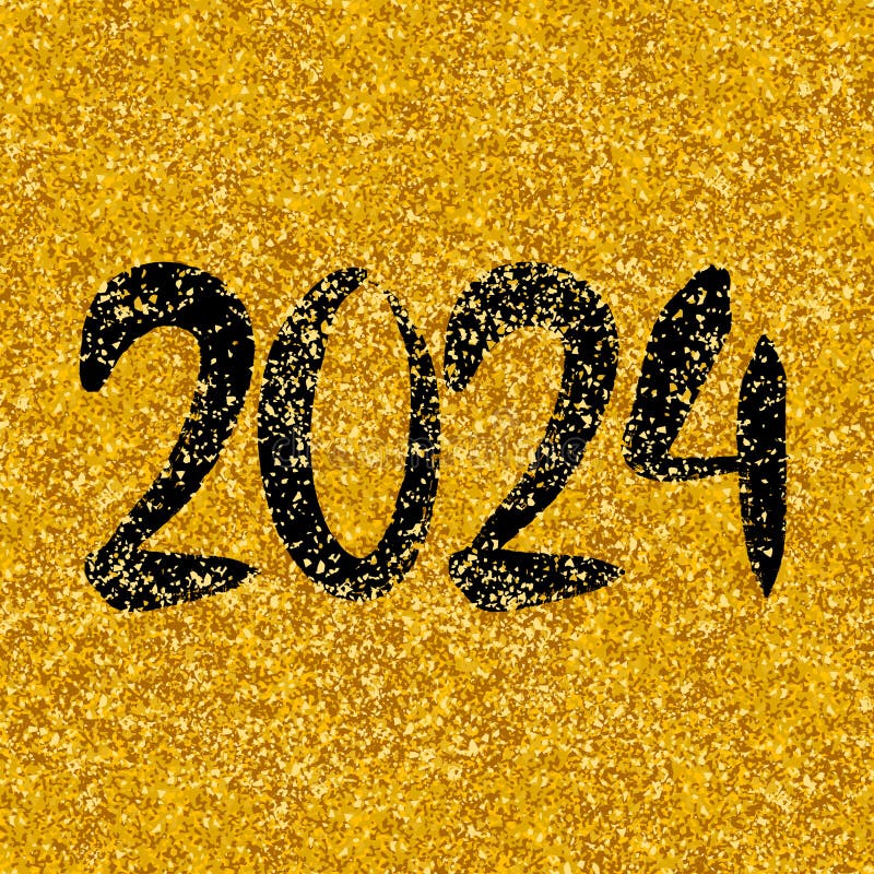 2024 Sign on Golden Dust Background Stock Vector - Illustration of ...