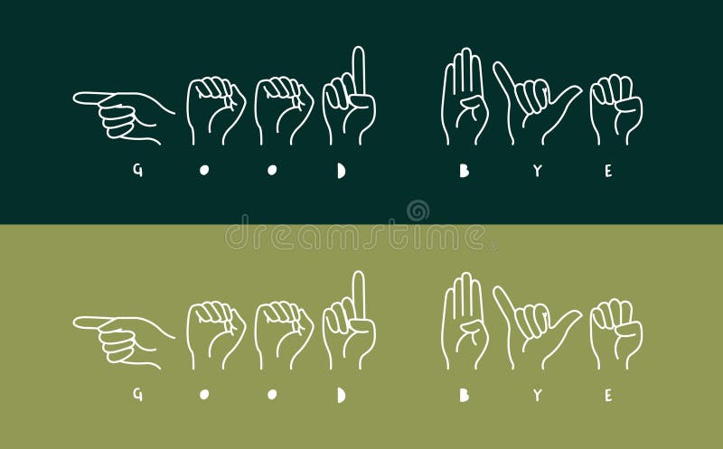 Deaf Sign Language Goodbye Pictogram or Symbol Deafness and Hand ...