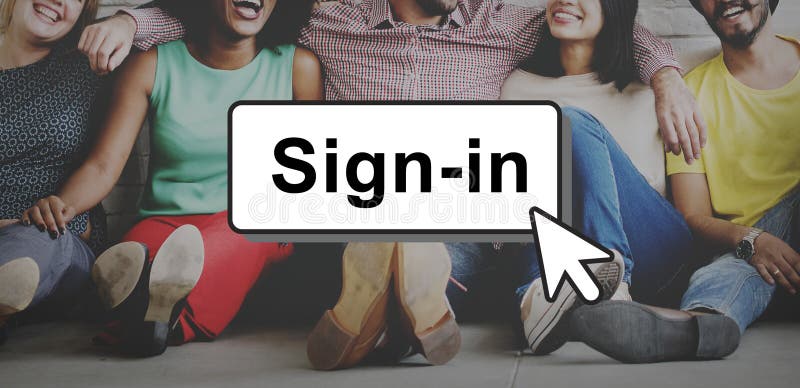 Sign-in Guidepost Information Message Pattern Concept Stock Photo ...