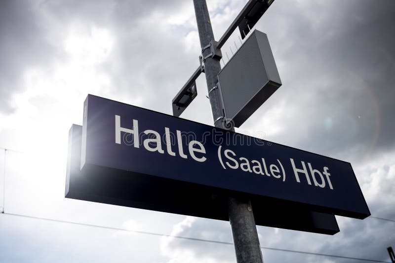 Sign of Halle an Der Saale Germany Stock Photo - Image of summer ...
