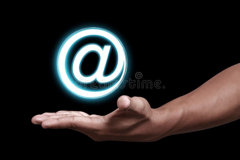 At sign stock image. Image of link, computer, hand, internet - 48904527