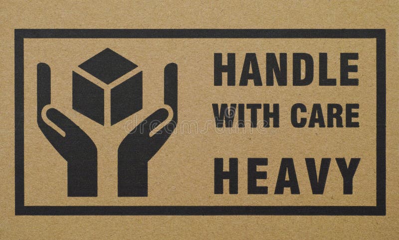Handle with care sign stock image. Image of close, white - 22391735