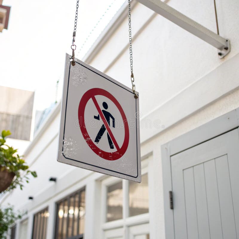 Sign Hanged Isolated on White Background Stock Illustration ...