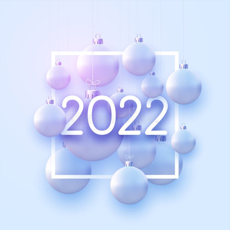 2022 Sign with Hanging Beautiful Christmas Baubles Stock Vector ...