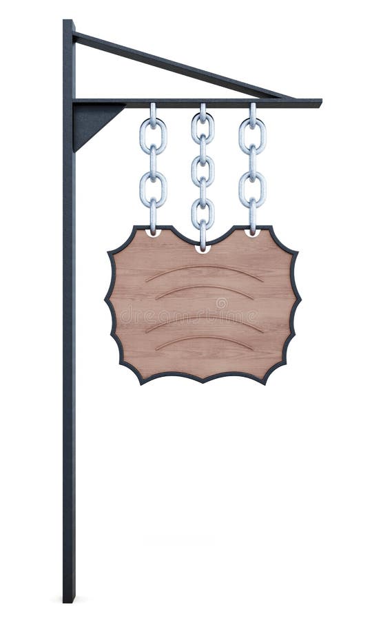 Sign hanging on the chain. stock illustration. Illustration of chain ...