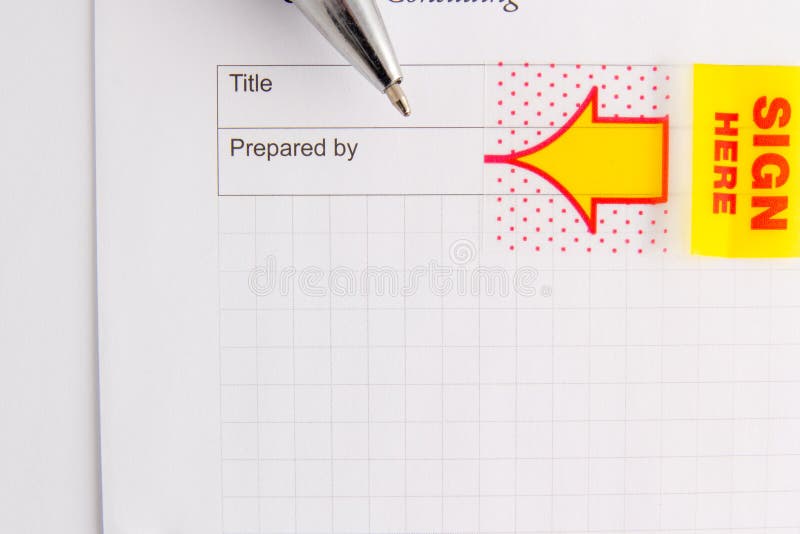 Sign Here stock photo. Image of title, calculations, sticker - 29269144