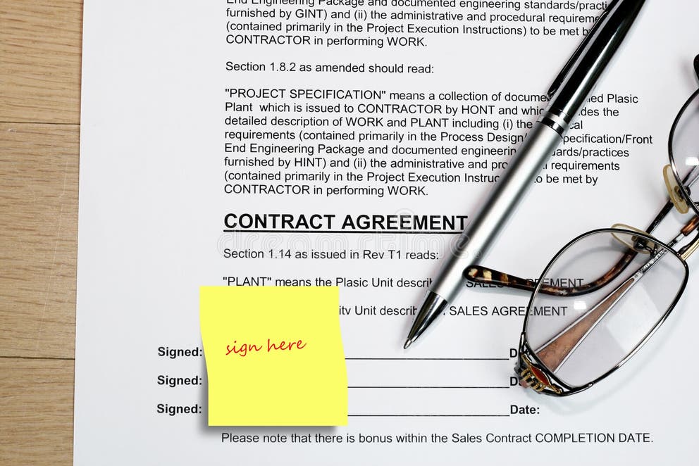 Sign Here Document- Concept for Contract Ready To Sign Stock Photo ...
