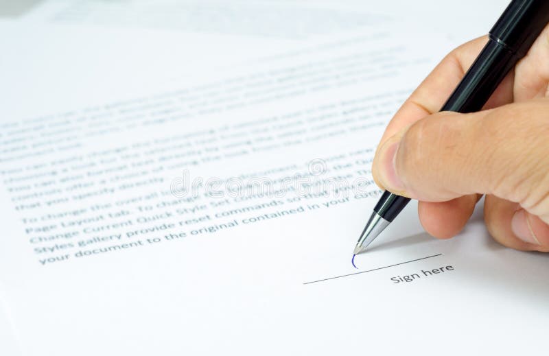 Signing document stock image. Image of business, legal - 5248429