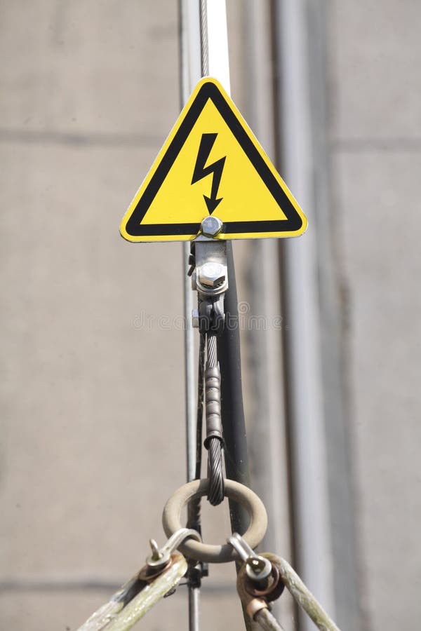 Sign high voltage stock photo. Image of line, lines, road - 97161238