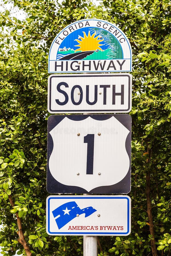 Sign Highway No 1 in Florida Stock Image - Image of keys, beautiful ...