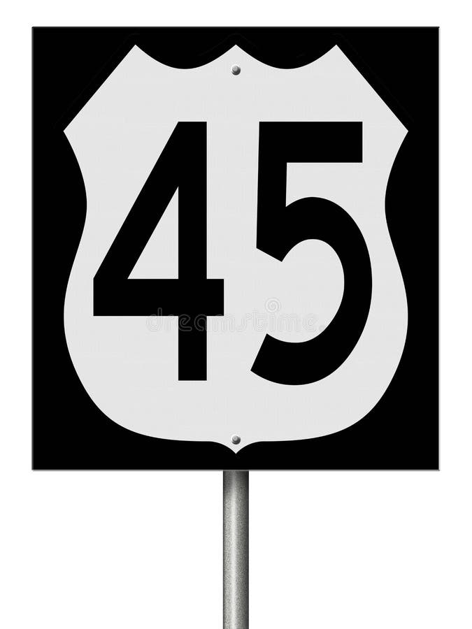 Sign for Highway 45 stock illustration. Illustration of travel - 96340383