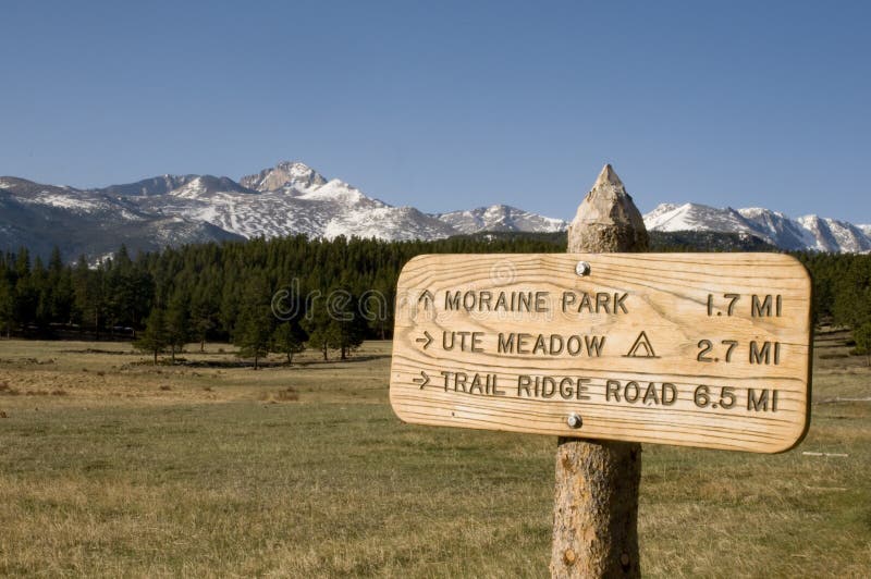 Sign on Hiking Trail stock image. Image of trail, mountains - 6170537