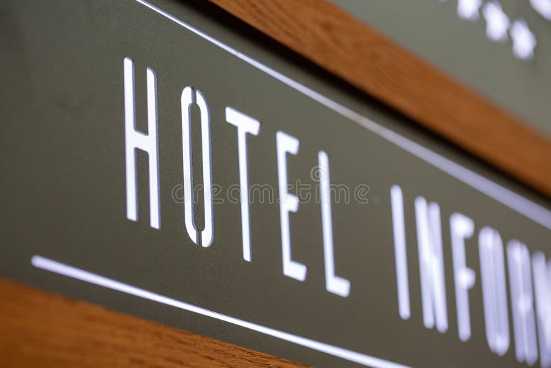 Sign for the Hotel Information Desk Stock Photo - Image of holiday ...