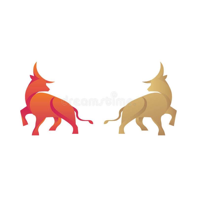 Sign Icon Two Multicolored Bulls. Vector Illustration Eps 10 Stock ...
