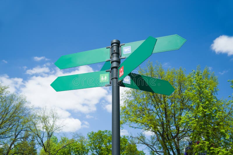 The Sign Indicate the Direction in the Park Stock Photo - Image of ...