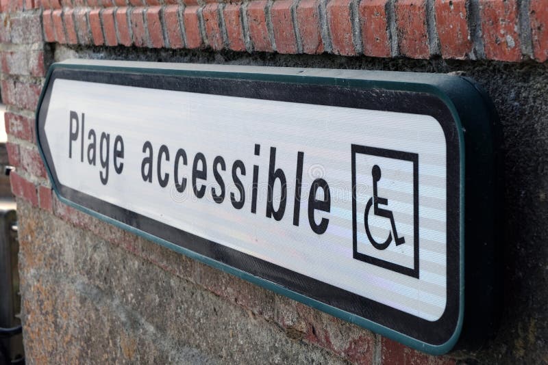 Accessibility Warning Sign Close-up Stock Image - Image of beach ...