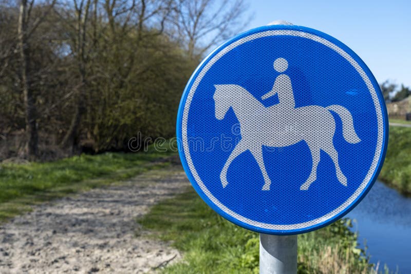 Sign Indicating Bridle Path in the Netherlands Stock Image - Image of ...