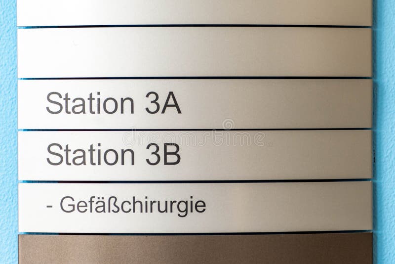 Sign Indicating Different Vascular Surgery Departments at Hospital ...