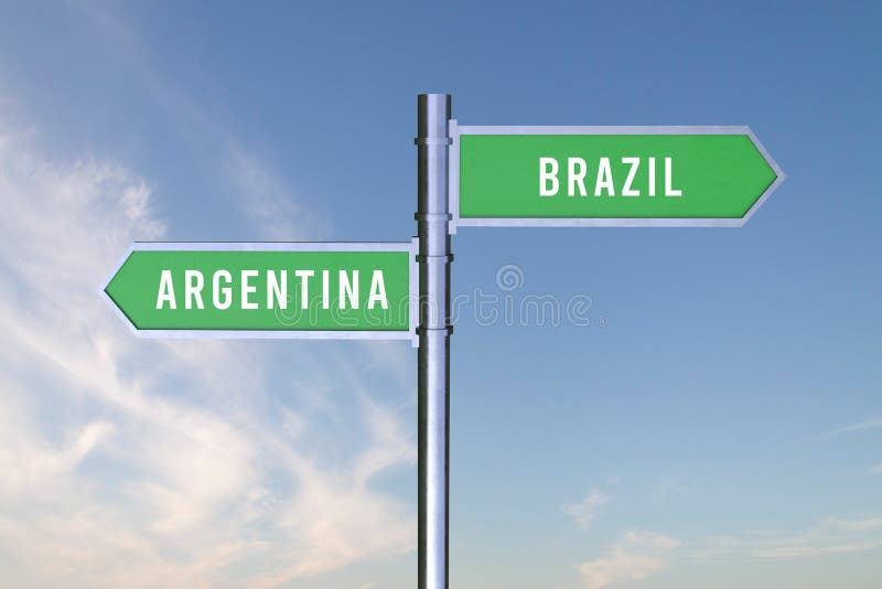 Sign Indicating the Direction of the Borders between Two Countries ...