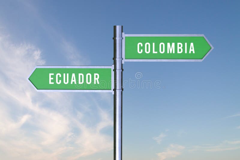 Sign Indicating the Direction of the Borders between Two Countries ...